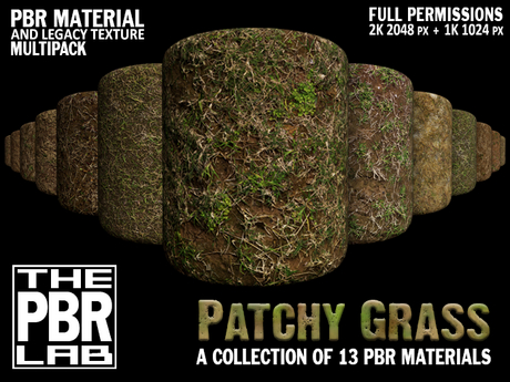 Second Life Marketplace - The PBR Lab - Patchy Grass Multipack